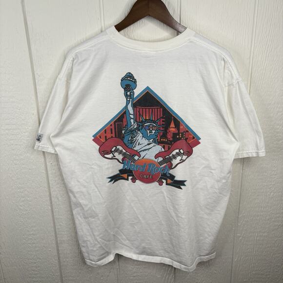 Hard Rock Cafe | Shirts | Vintage 9s White New York Hard Rock Tee Size ...